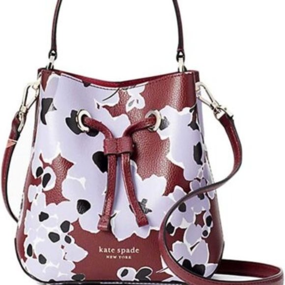 kate spade | Bags | Kate Spade New York Eva Small Purple Floral Leather ...
